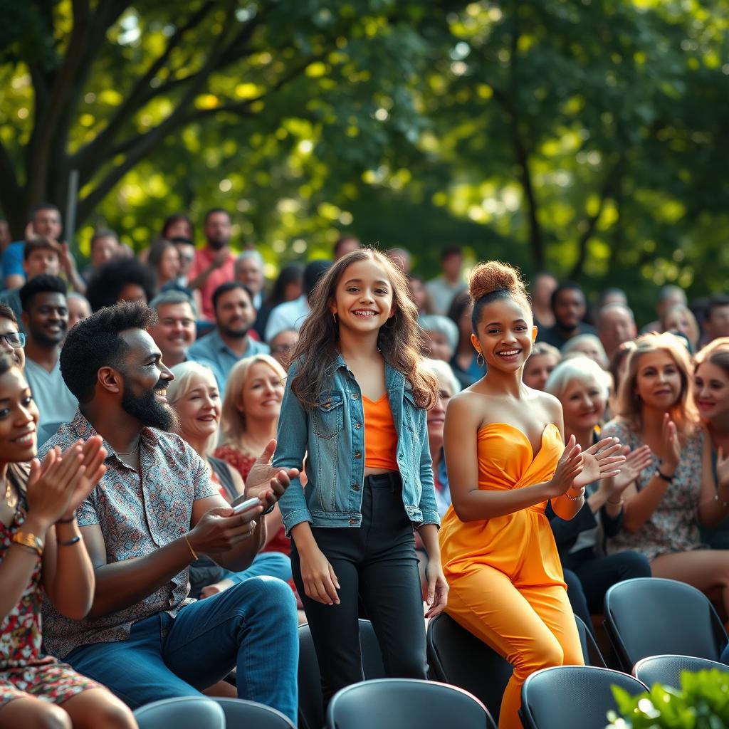 Energy Unleashed: A Vibrant Outdoor Amphitheater Scene