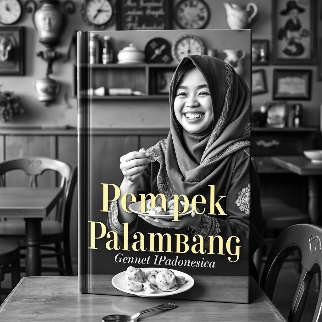 Delight in Tradition: Vintage Book Cover with Indonesian Woman Enjoying ...