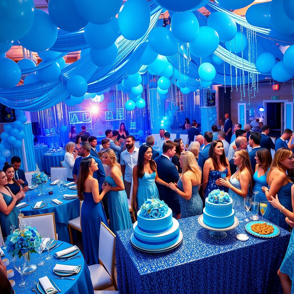 Celebrate in Style: A Vibrant Blue Party Scene