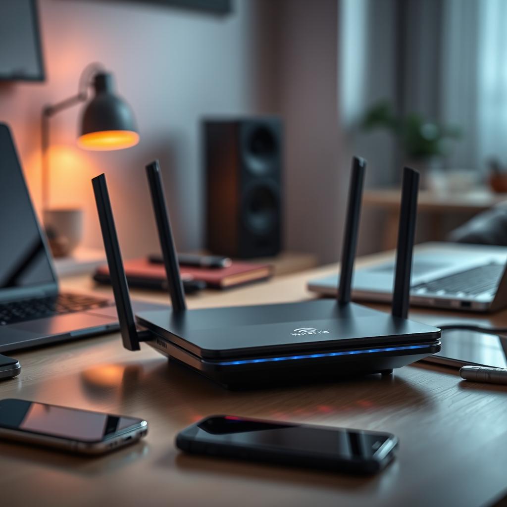 Sleek Modern Wi-Fi Router: Power Meets Style