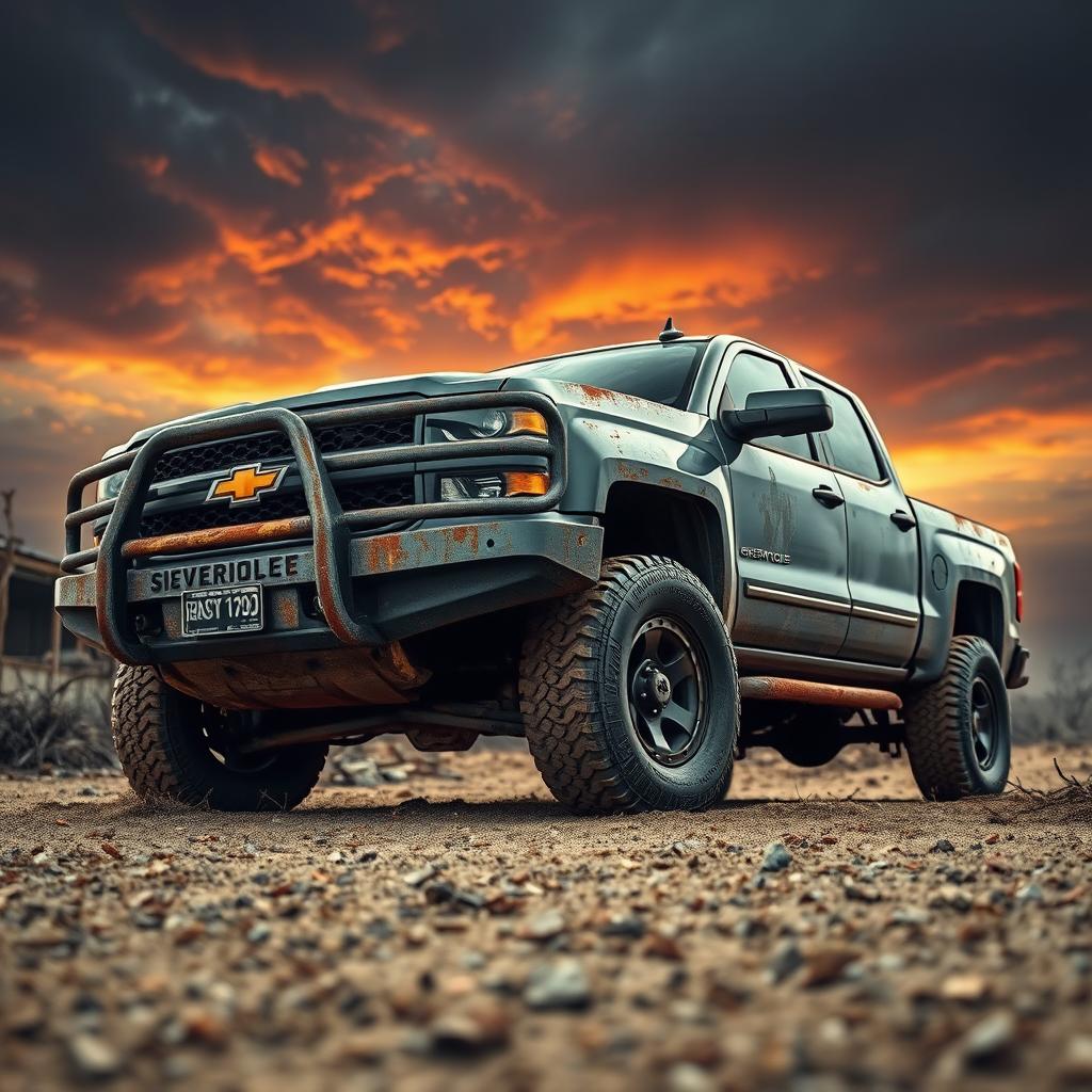 Surviving the Apocalypse: A Realistic Silverado in a Desolate Landscape
