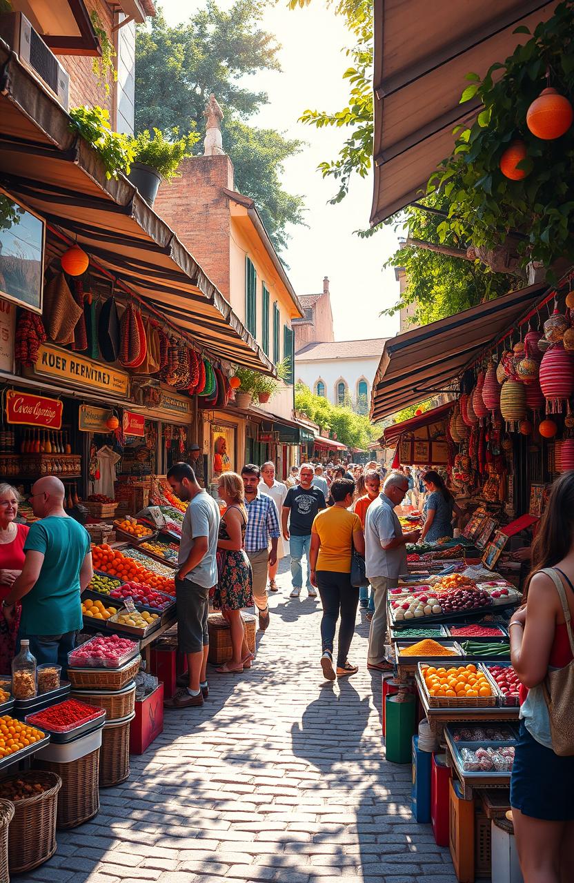 Dive into the Colors of a Bustling Marketplace