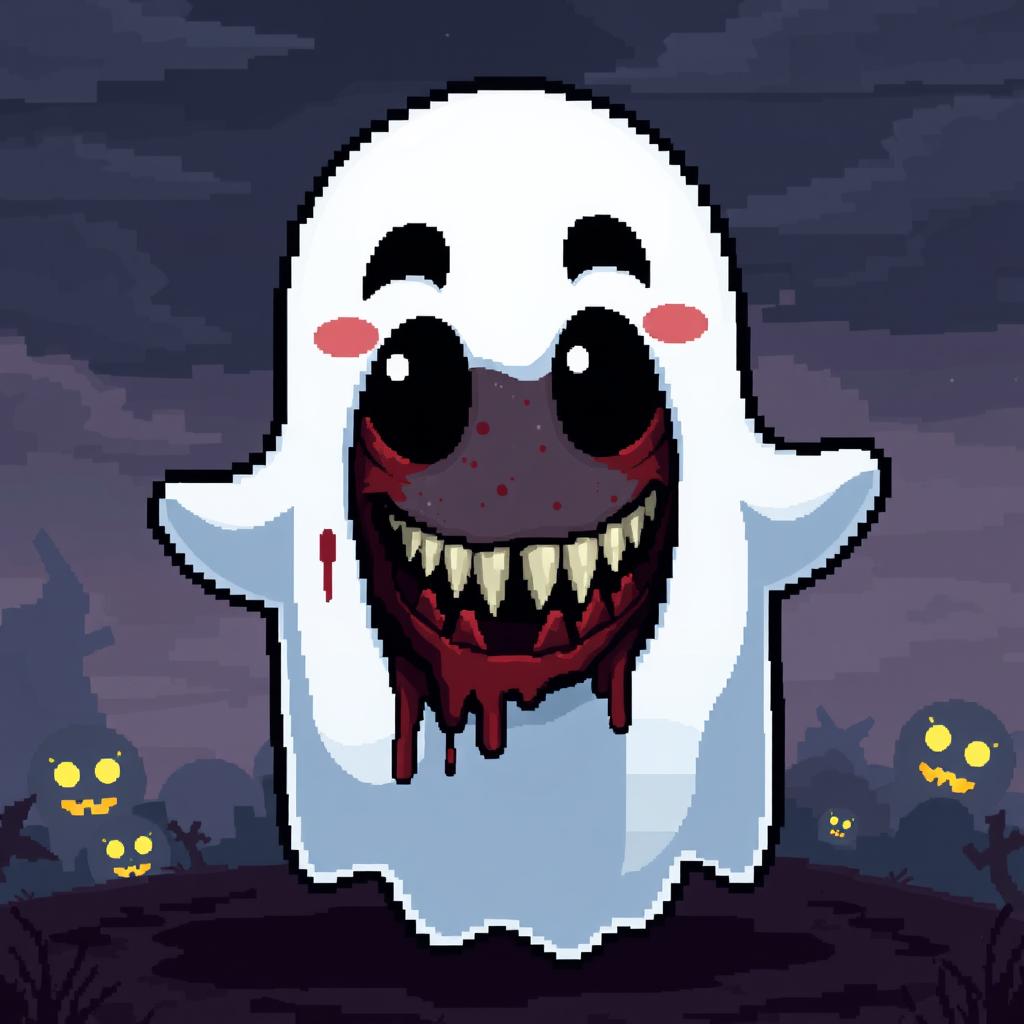 Adorable Pixel Art Ghost