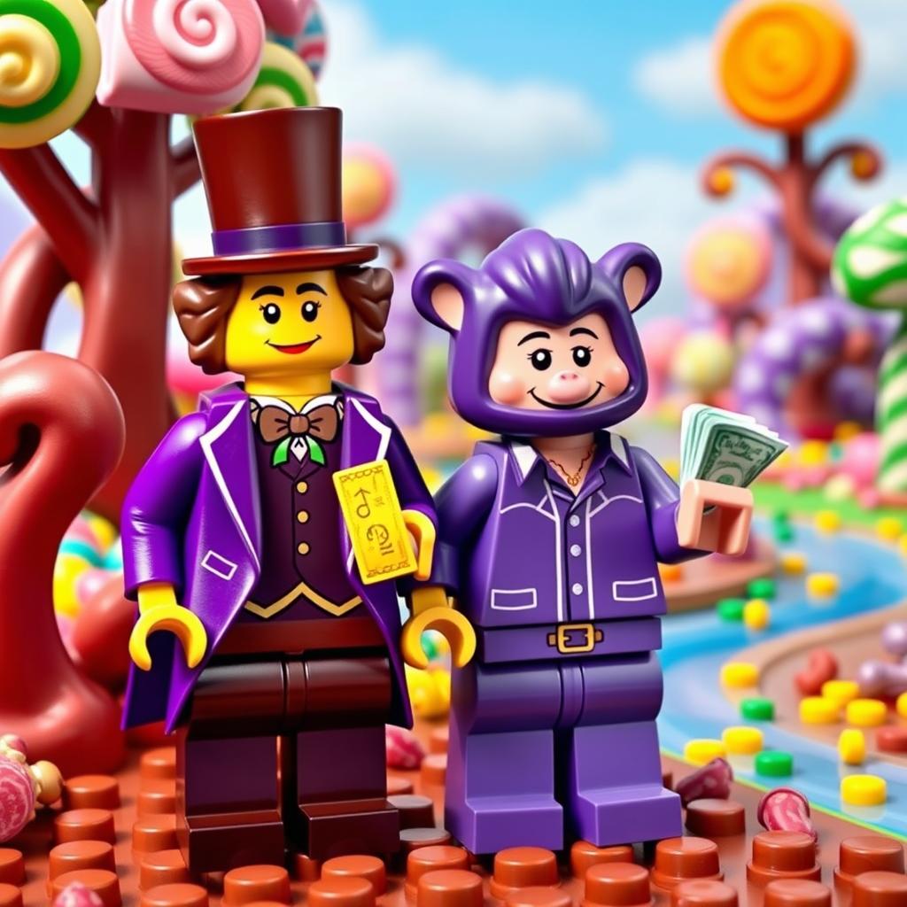 Whimsical Lego Adventure: Willy Wonka Meets MrBeast