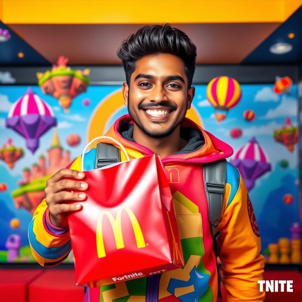 Epic Smiles: Indian Man in Fortnite Wonderland