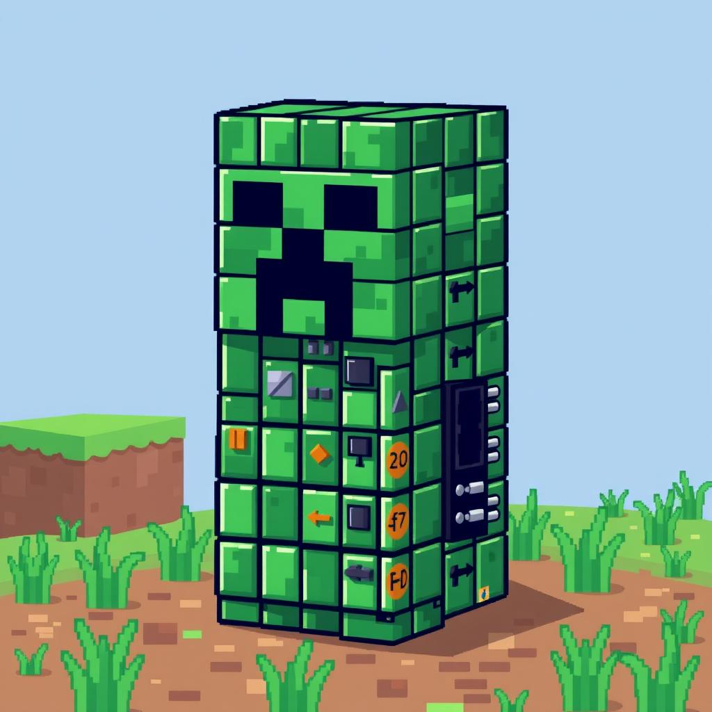 Unique Creeper: Pixel Art with Command Blocks