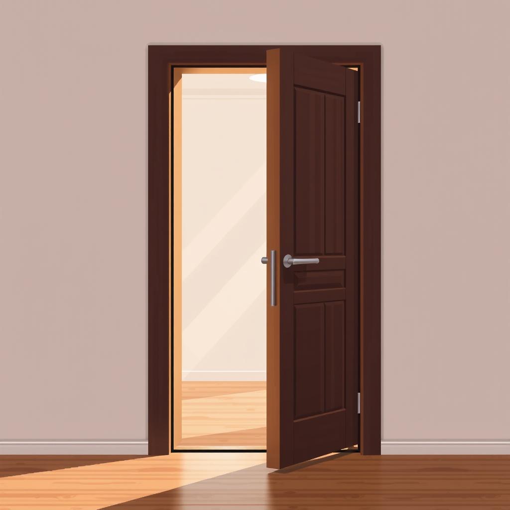 Step Into Style: Modern Wooden Door Pixel Art