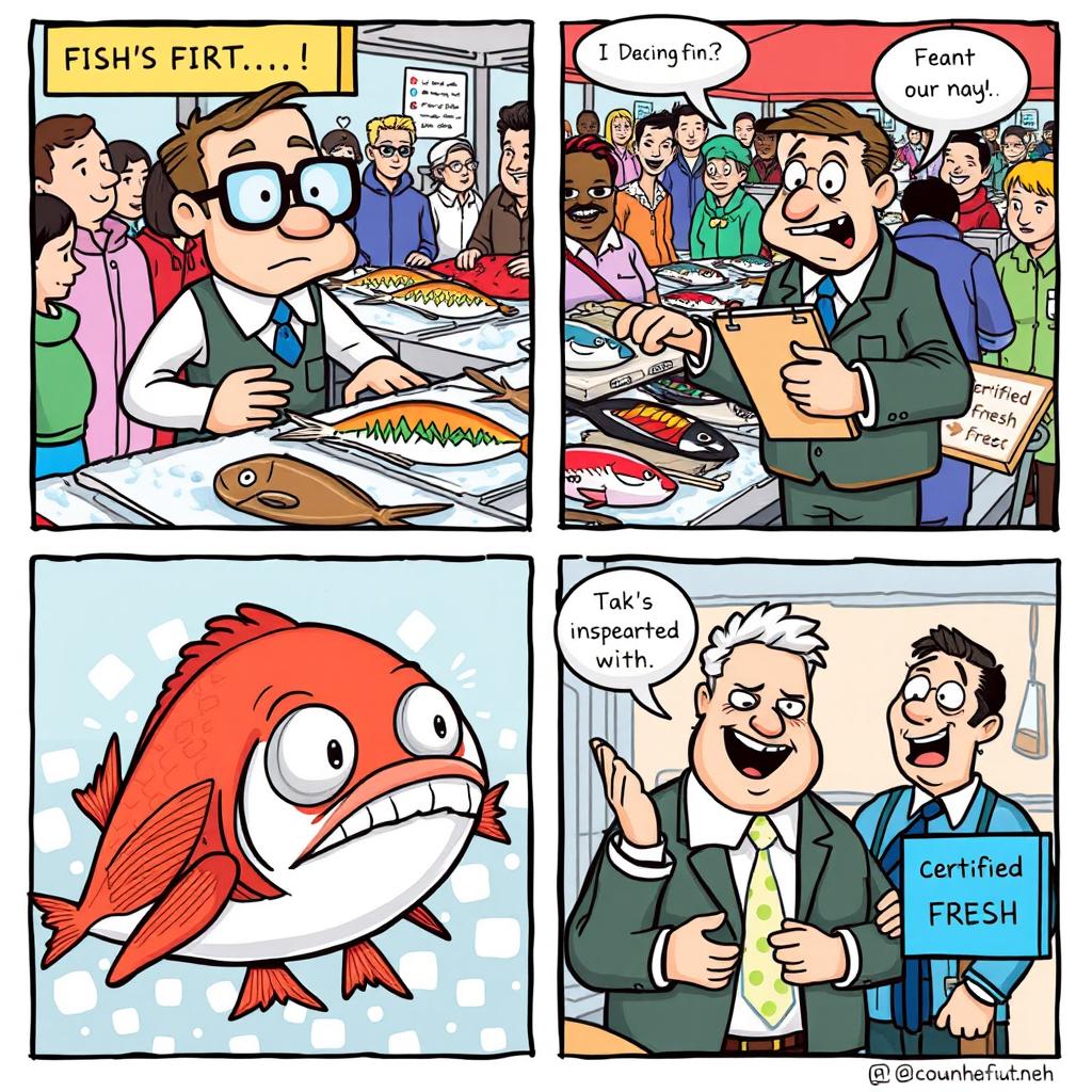 Catch a Laugh: Fish Inspection Comic Strip