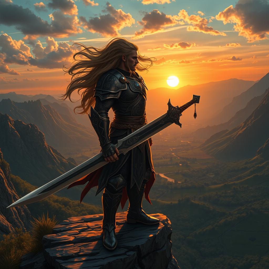 Epic Adventure: Hero on the Cliff