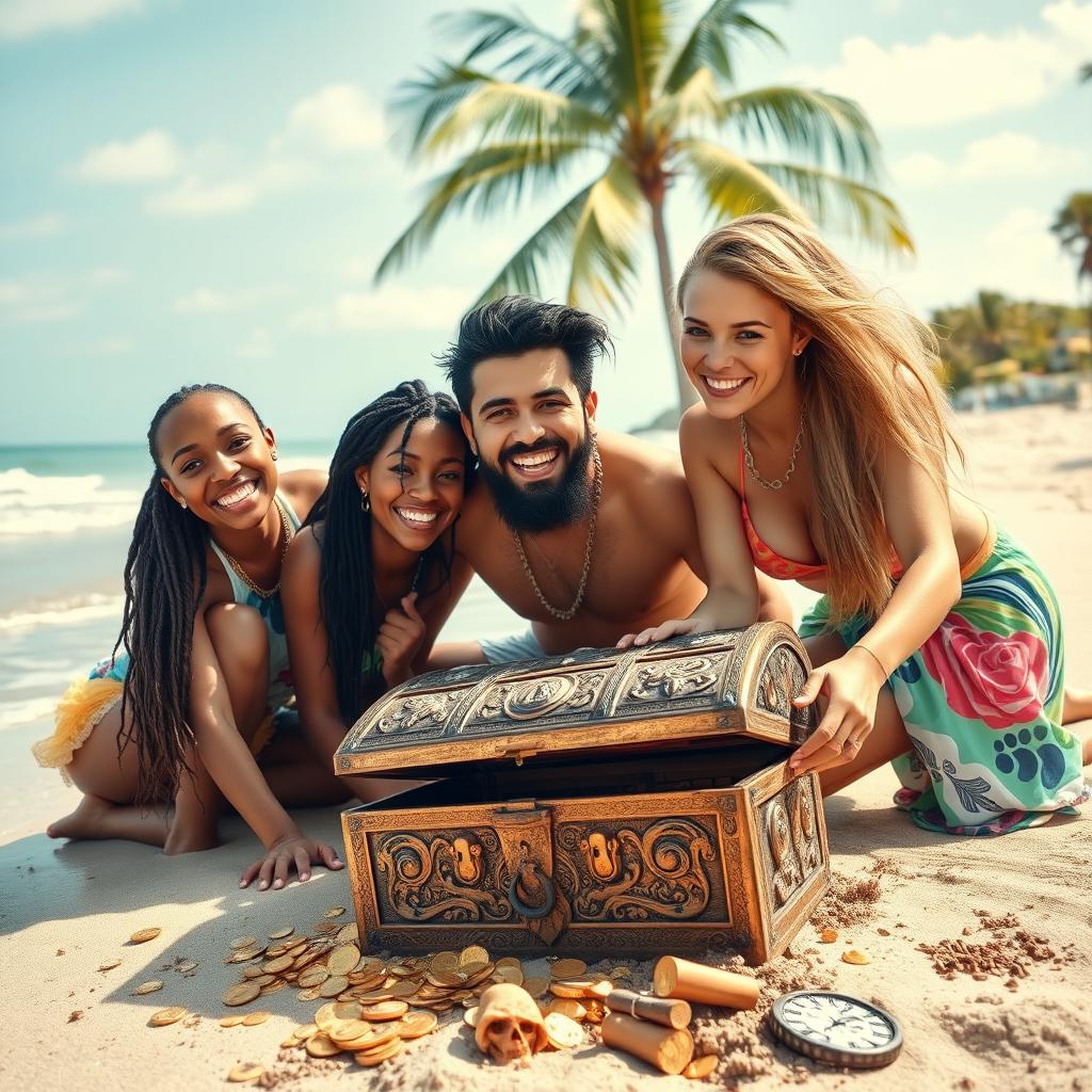 Unlock Adventure: Friends Unearth Treasure at the Beach