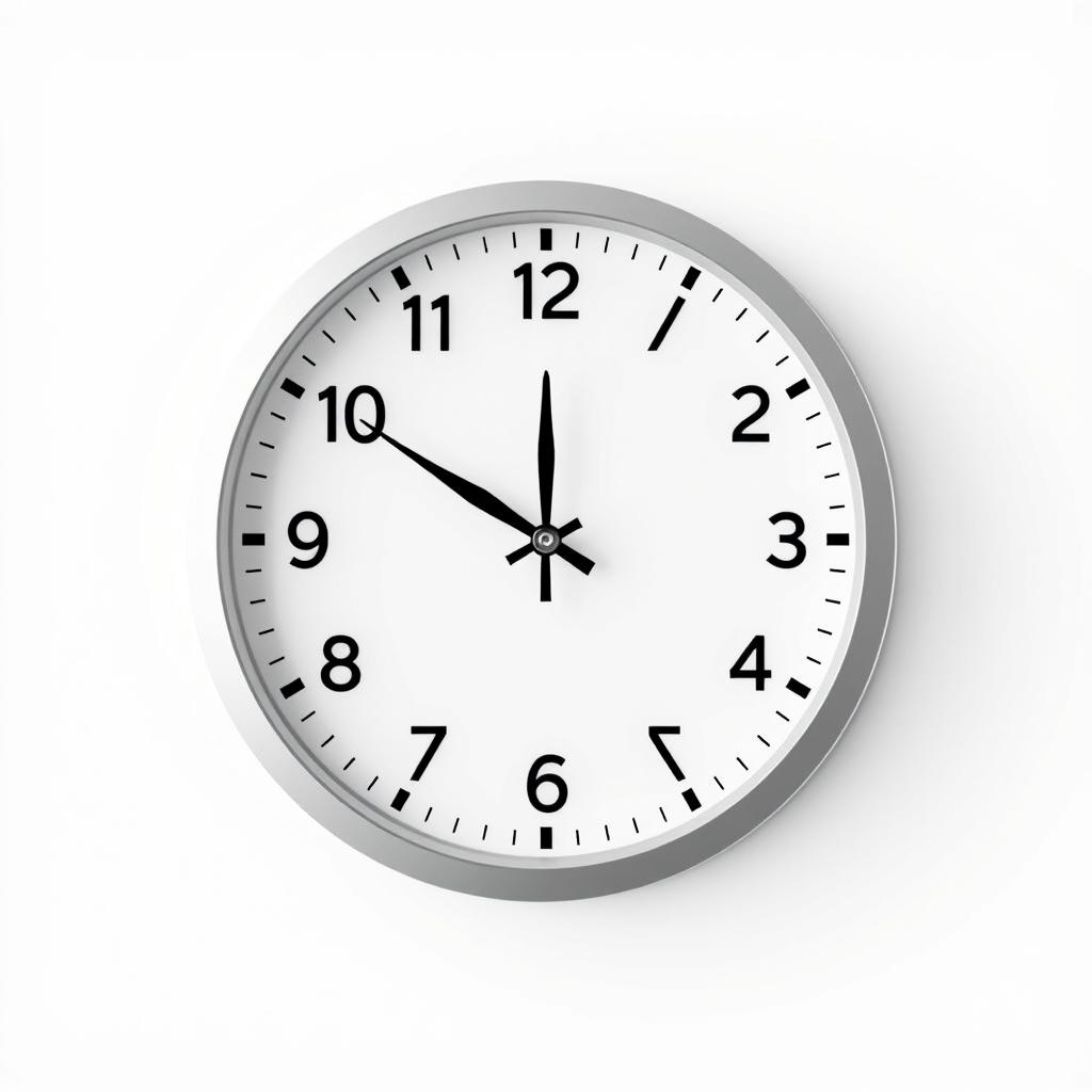 Modern Minimalist Clock: Time Just Before 6