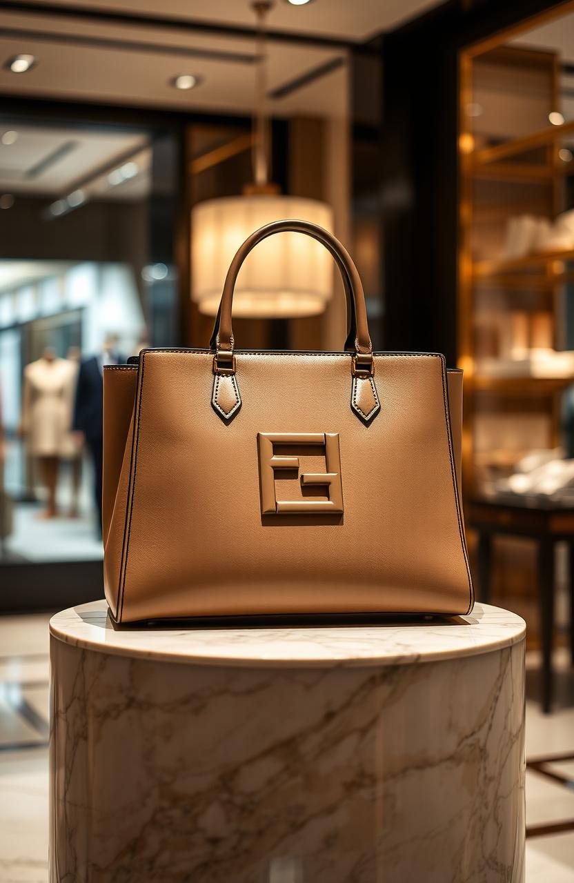 Luxury Redefined: Fendi Handbag on Marble
