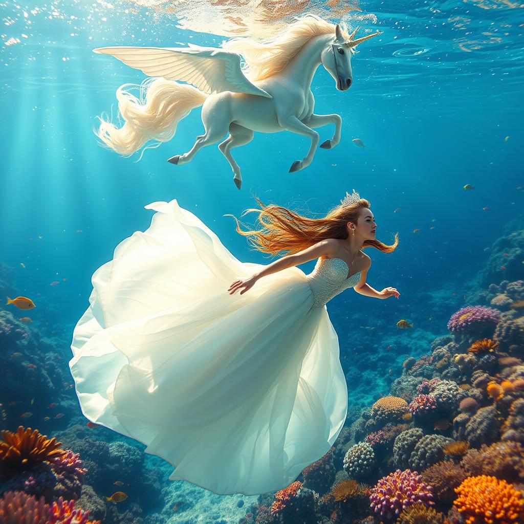 Graceful Princess: A Swim in Sparkling Waters