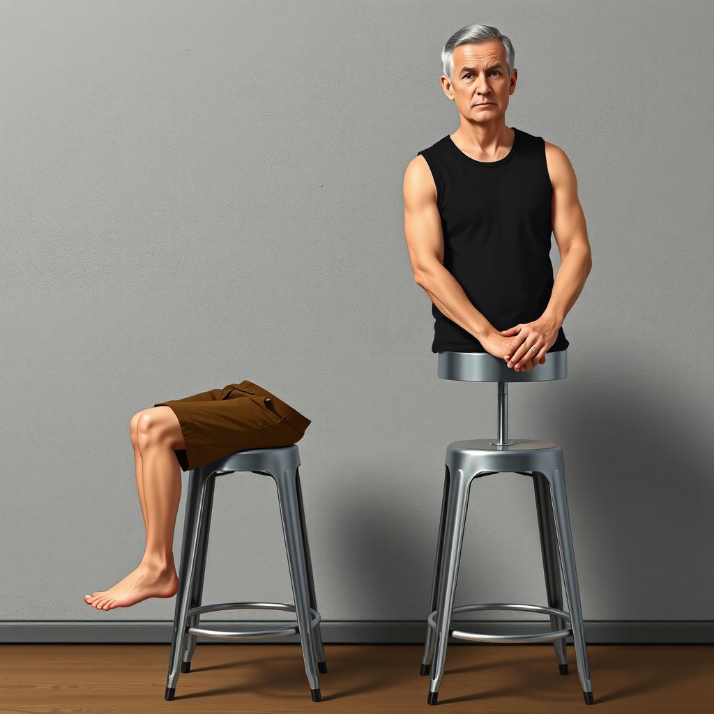 Chill Vibes: Two Friends on Metal Stools