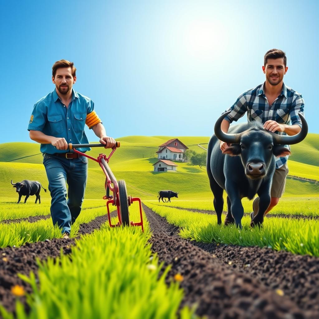 Messi & Ronaldo: A Whimsical Farming Duo