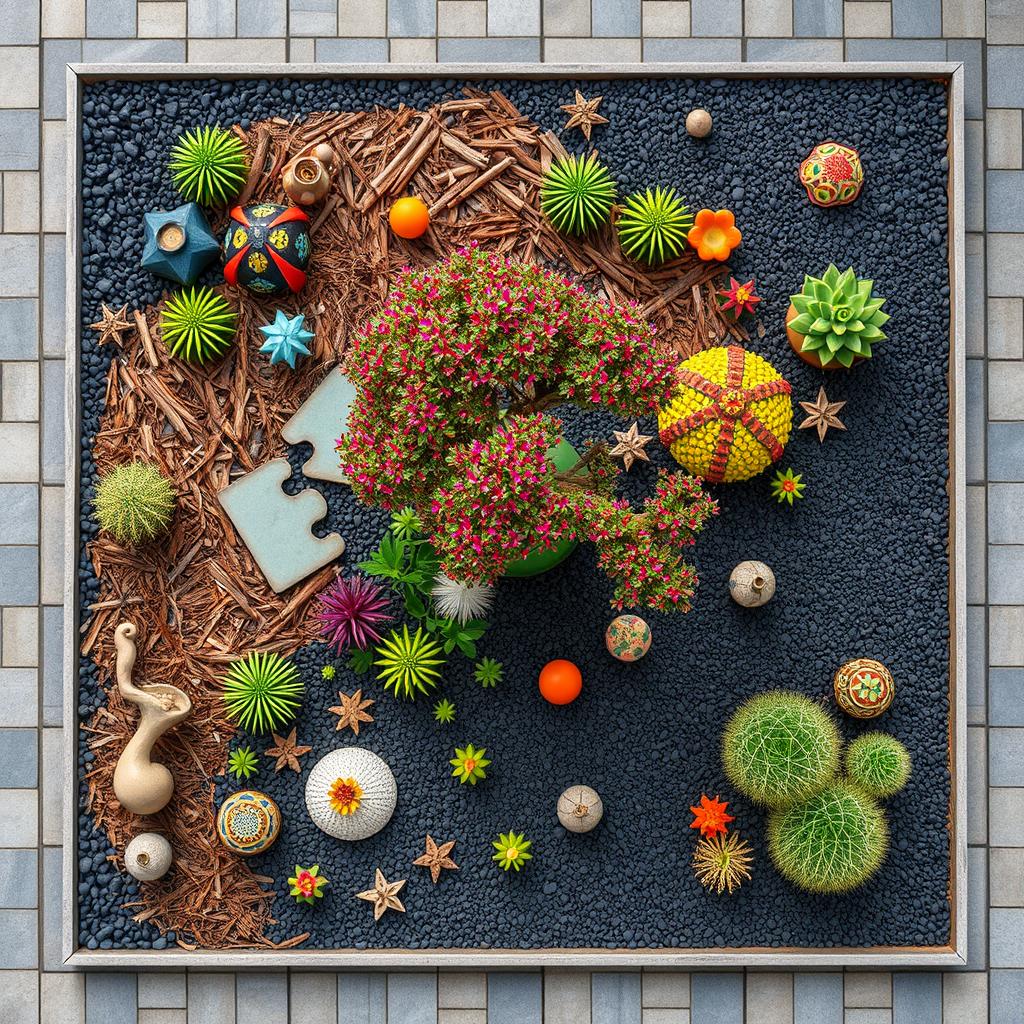 Stunning Abstract 3D Garden Design - Aerial View