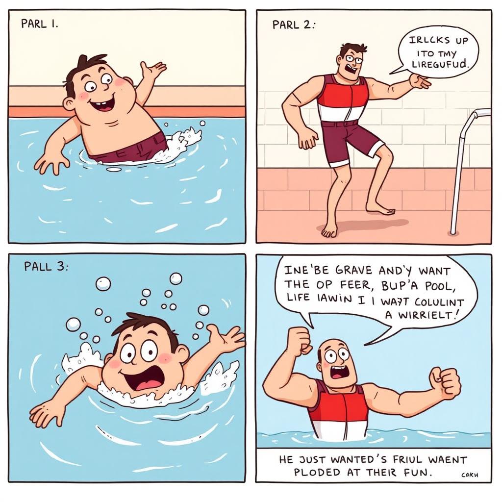 Poolside Comedy: The Great Swim Struggle