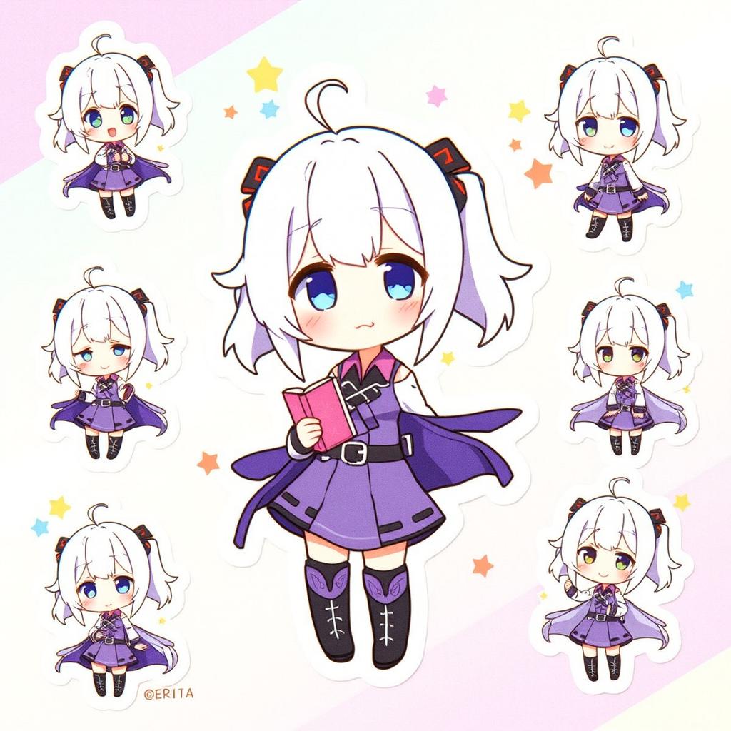 Chibi Herta Sticker Sheet | Honkai: Star Rail