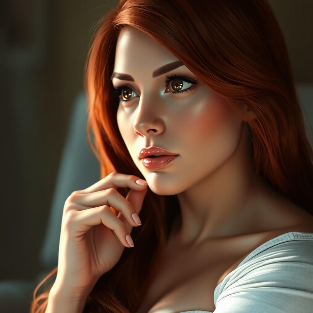 Elegance in Reflection: A Curvy Beauty