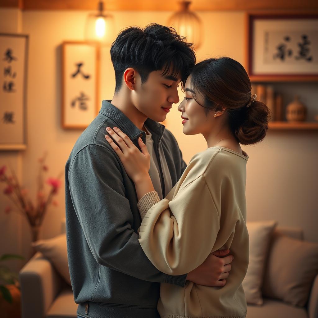 Embrace of Love: A Romantic Korean Couple