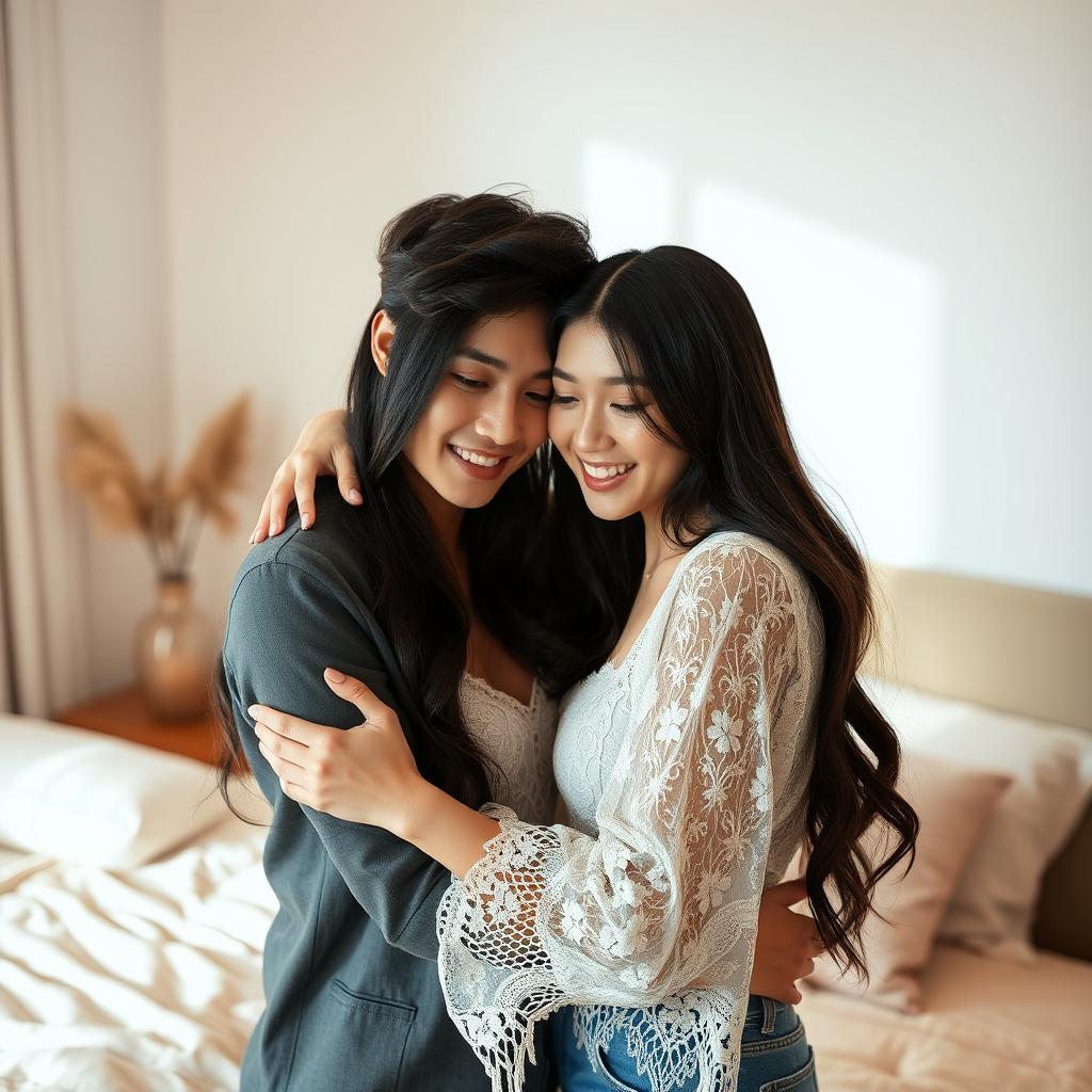 Intimate Love: A Dreamy Korean Bedroom Scene