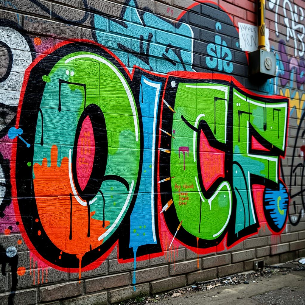 Vibrant Street Art: Bold 'OF' Graffiti Mural