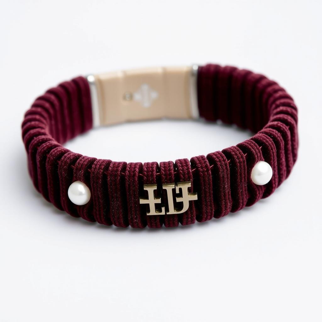 Chic Textured Corduroy Bracelet in Deep Maroon