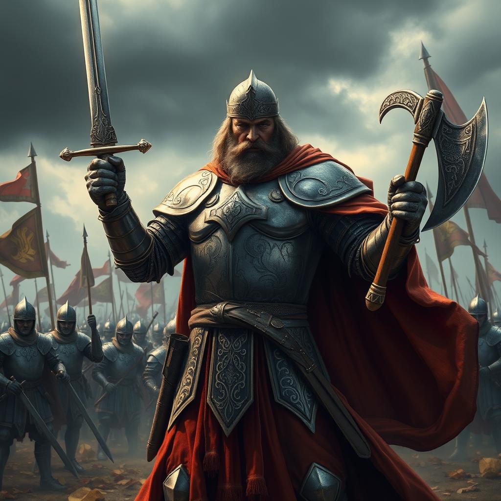 Epic Medieval War General on the Battlefield