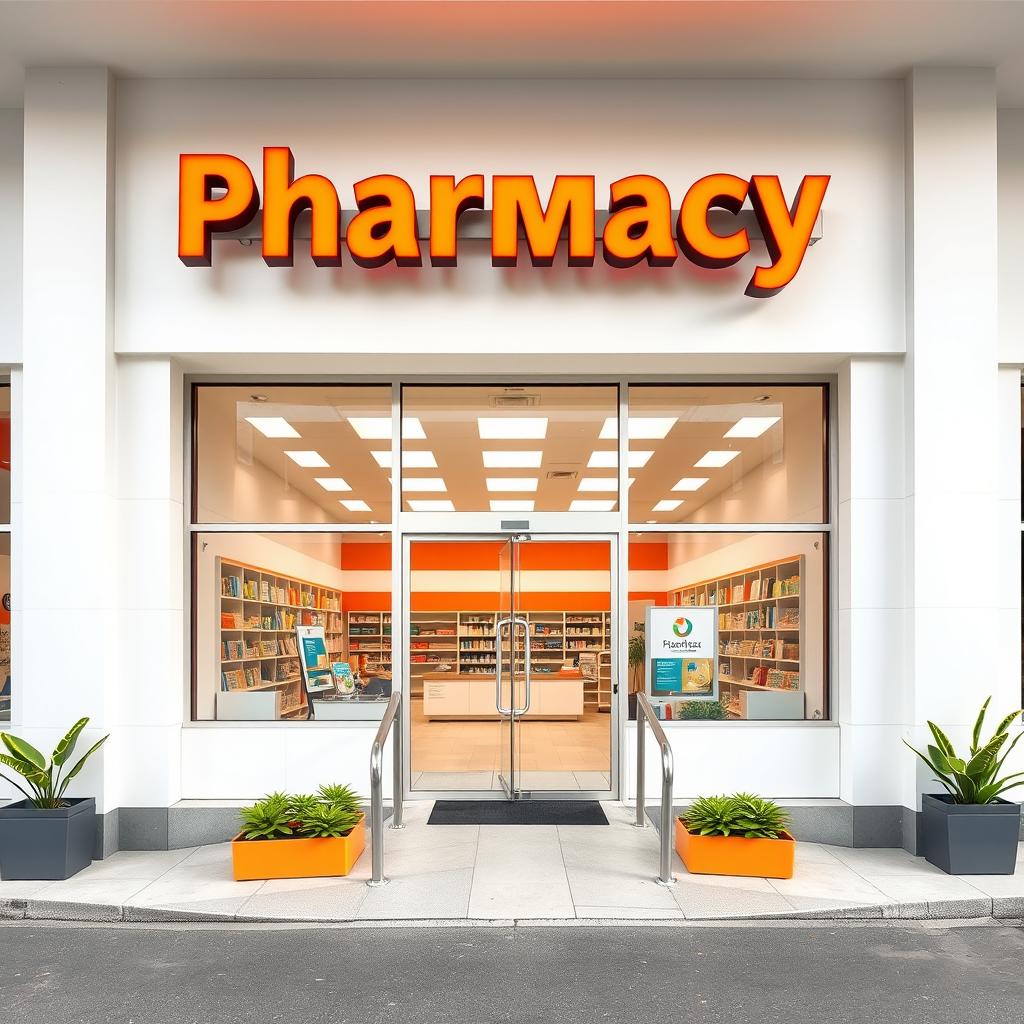 Sleek Minimalism: Modern Pharmacy Exterior
