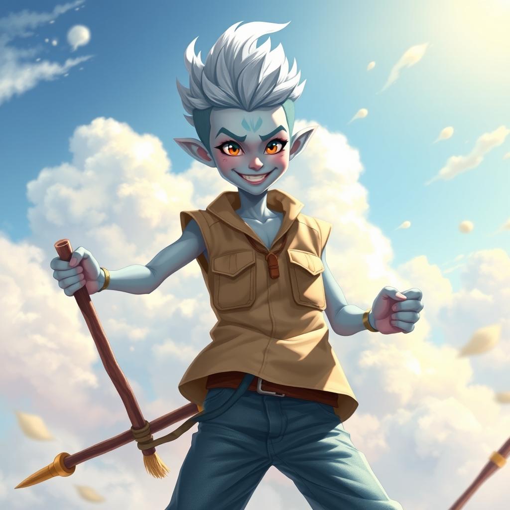 Vibrant Air Genasi Monk Adventure