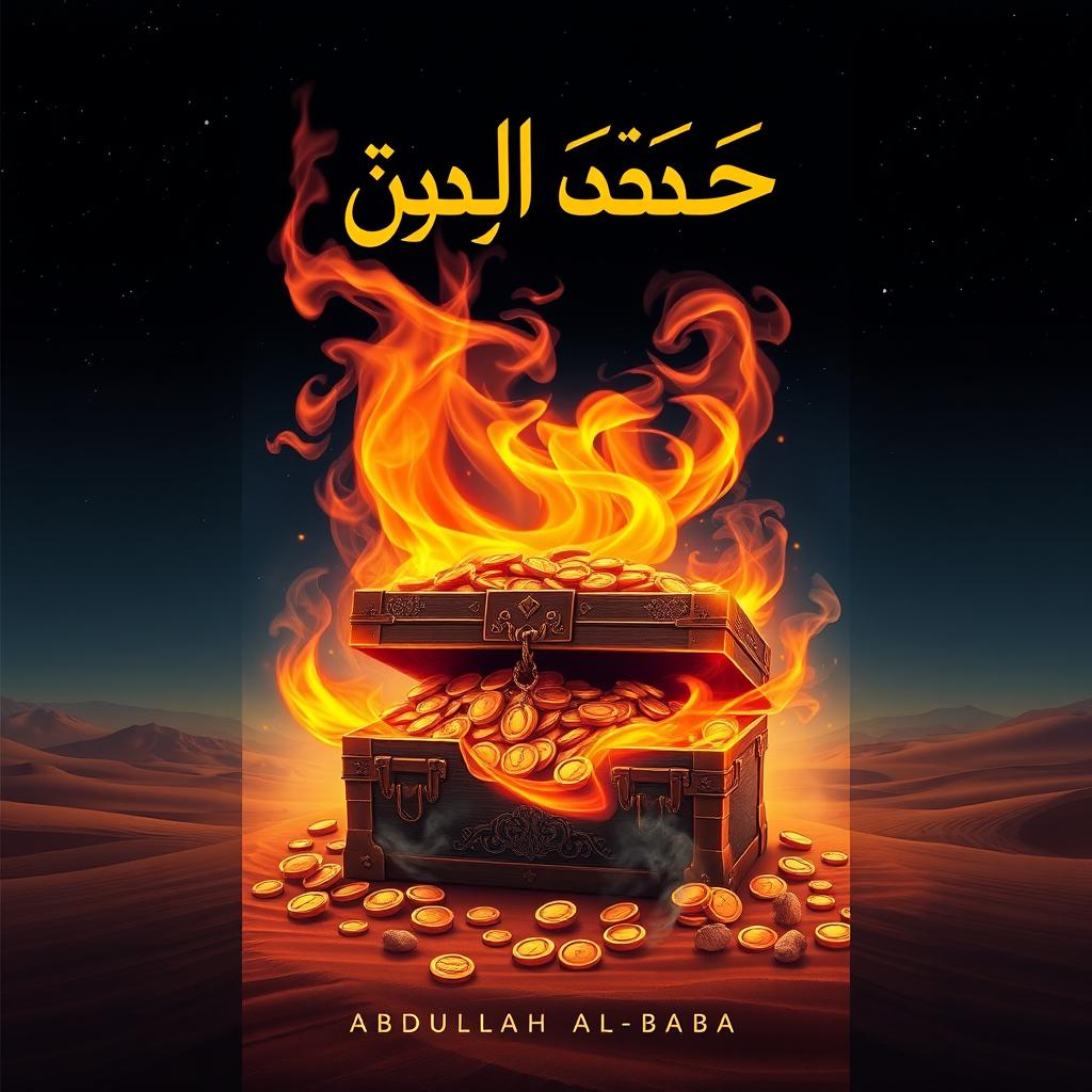 Captivating Book Cover Design for 'كنز ونار' by Abdullah Al-Baba