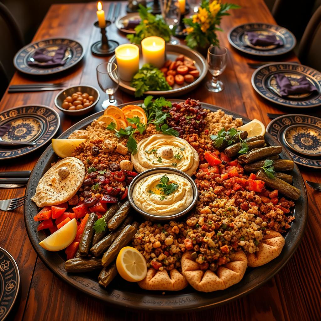 Vibrant Arabic Mezze Platter
