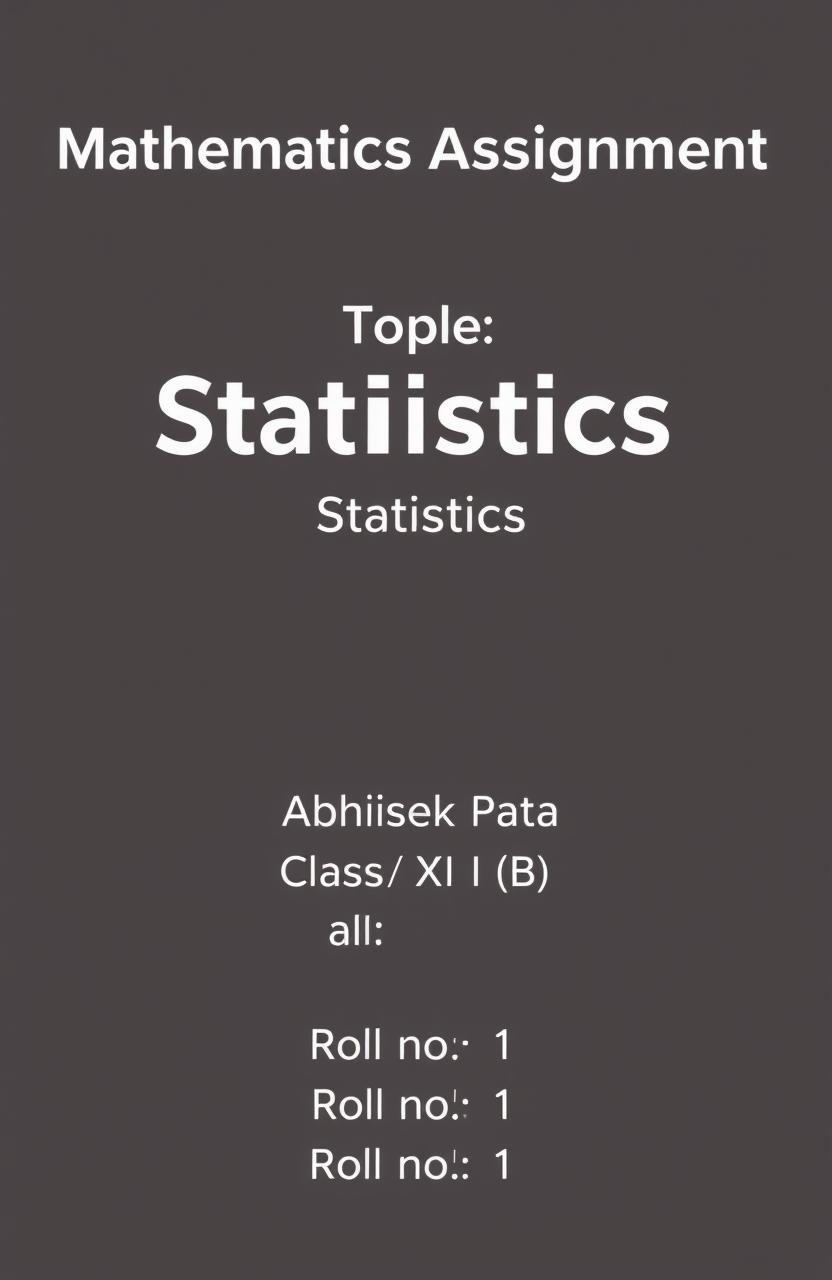 Sleek Minimalist Math Assignment Cover Page