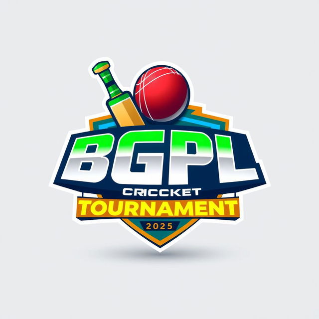 Vibrant 3D Logo for BGPL Cricket Tournament 2025