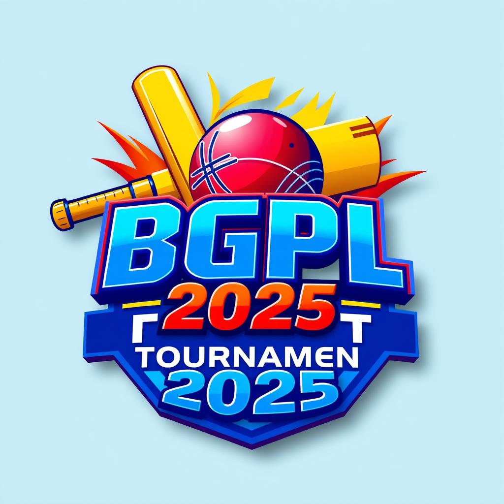 Vibrant 3D Logo for BGPL Cricket Tournament 2025