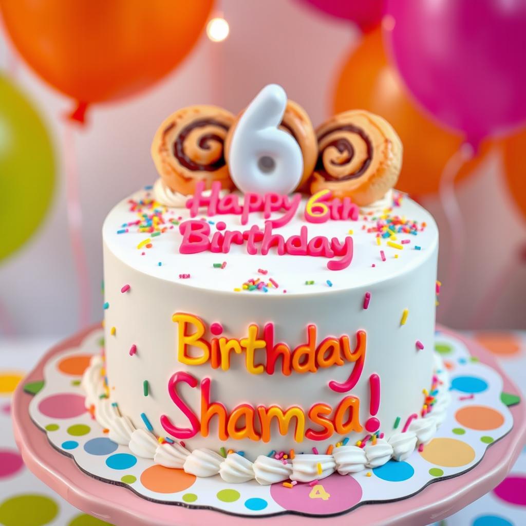 Charming Cinnamon Roll Birthday Cake for Shamsa's 6th Celebration