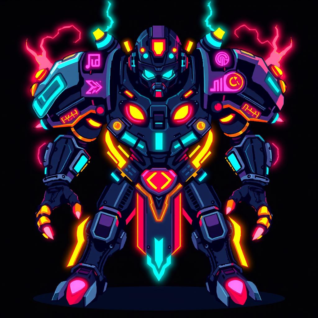 Epic Pixel Art: Cyberpunk Enemy Asset