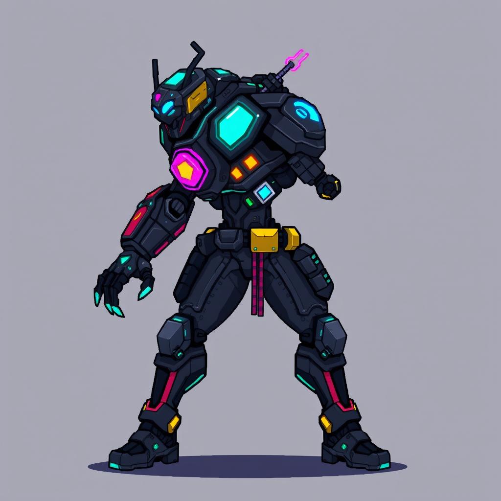 Vibrant Cyberpunk Game Enemy Asset