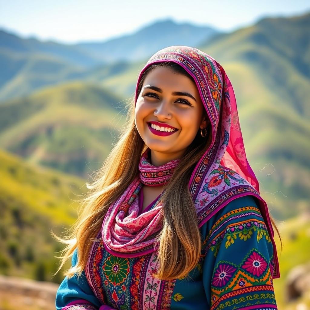 Vibrant Kurdish Woman in Traditional Attire