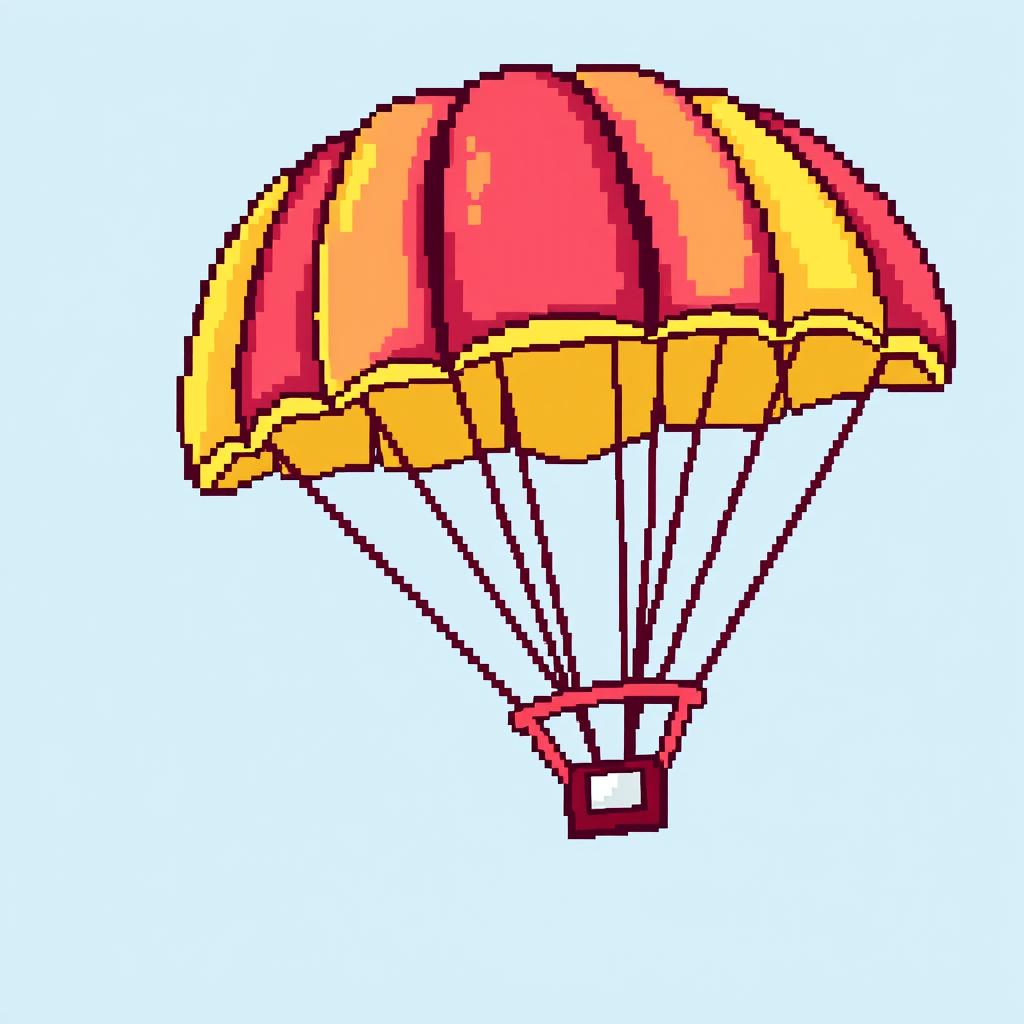 Vibrant Pixel Art Parachute
