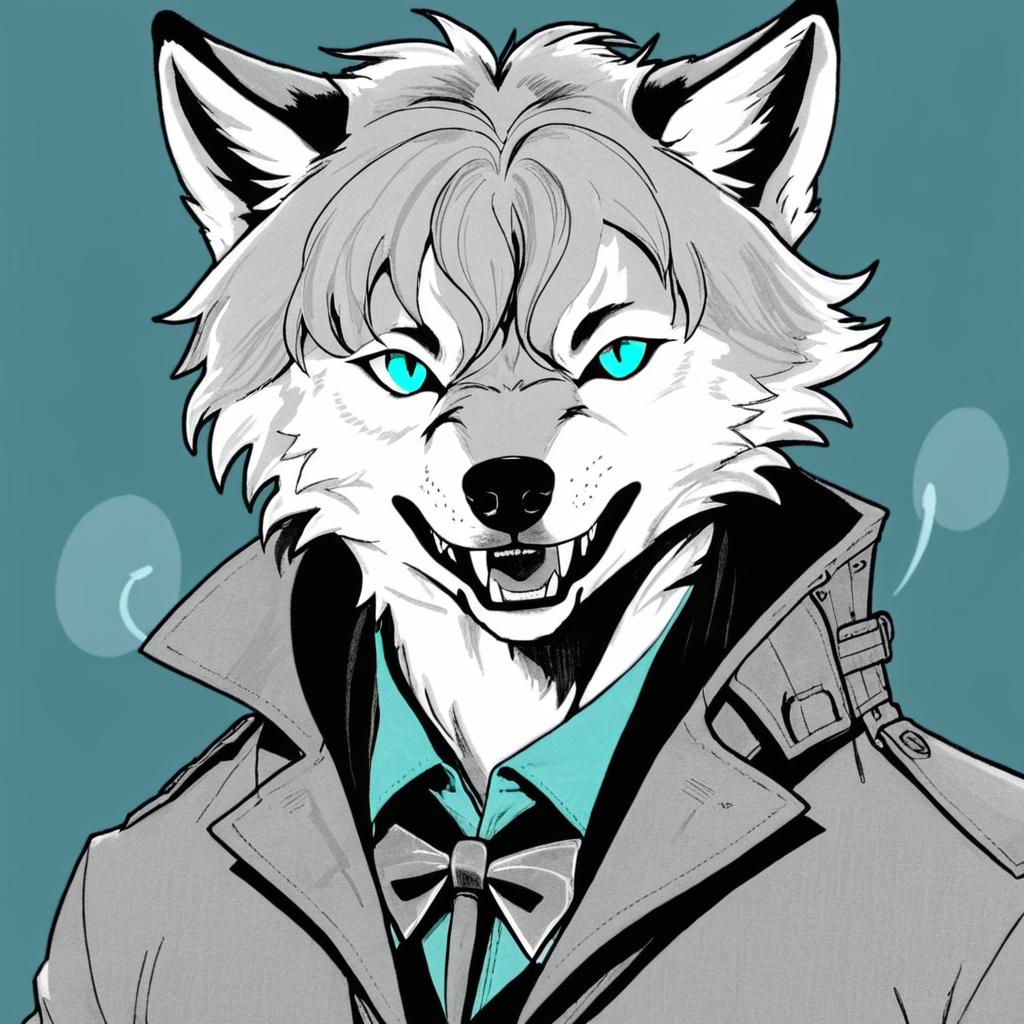 Charming Anthropomorphic Wolf Character Design | Idyllic AI