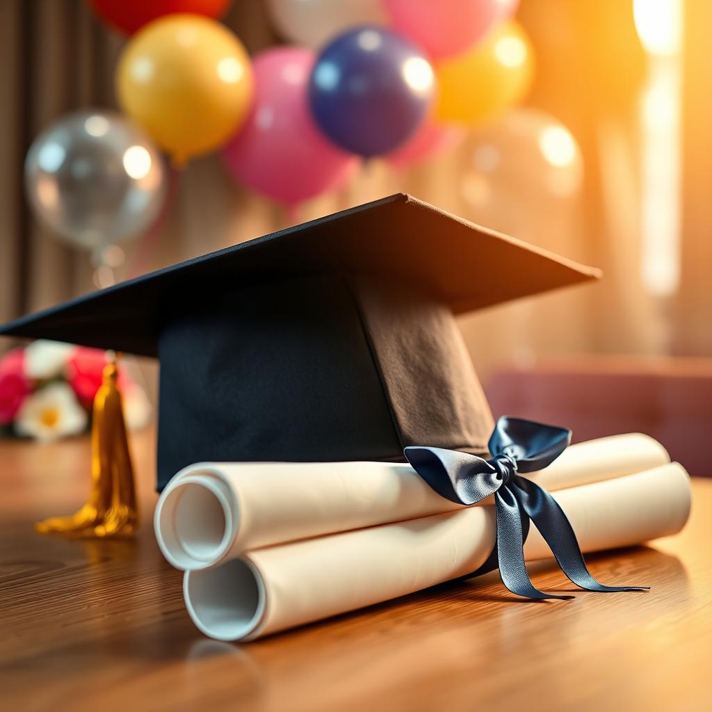 Celebrate Achievement: Graduation Cap & Diploma