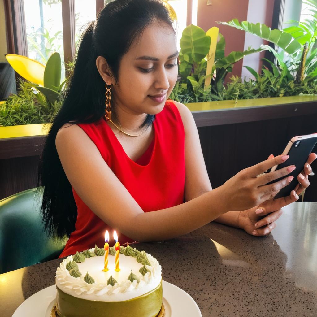 Vibrant Birthday Celebration in a Cozy Café