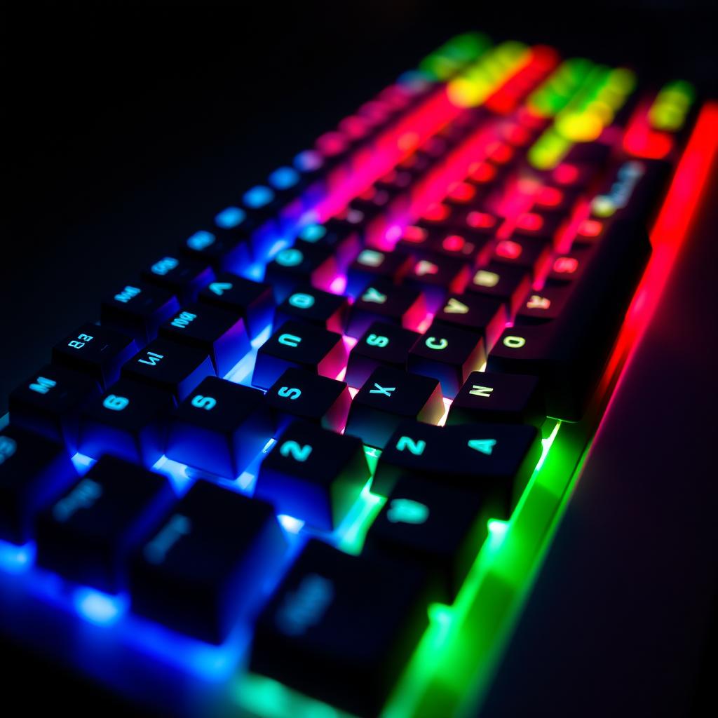 Illuminate Your Game: RGB Gaming Keyboard Close-Up