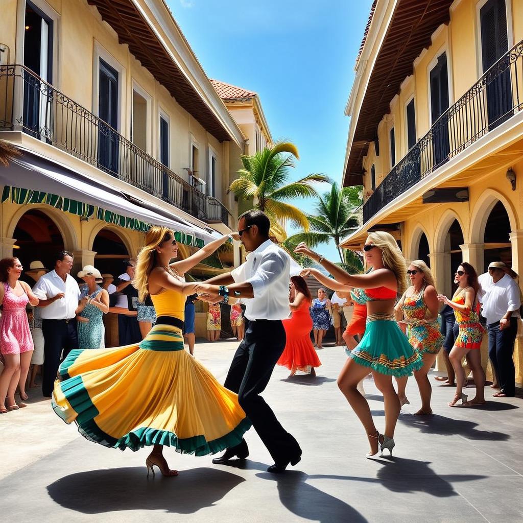 Vibrant Rumba Dance: Capturing Joy in Colorful Streets