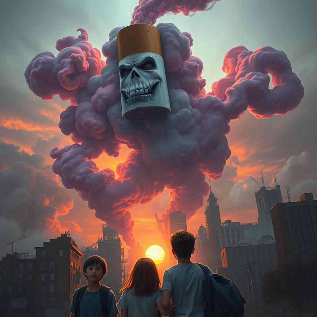 Surreal Cityscape: The Giant Cigarette