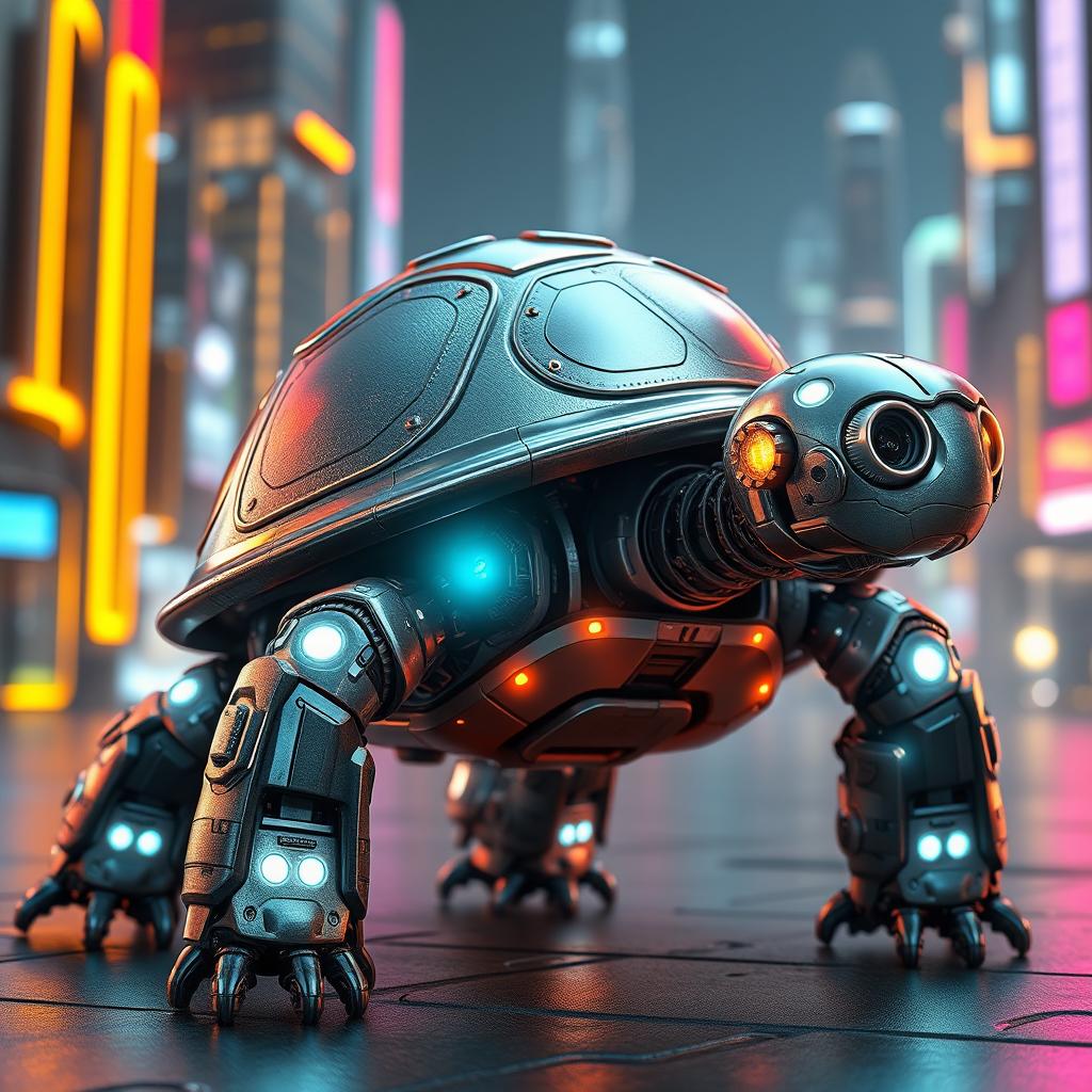 Futuristic Turtle Robot: A 3D Marvel