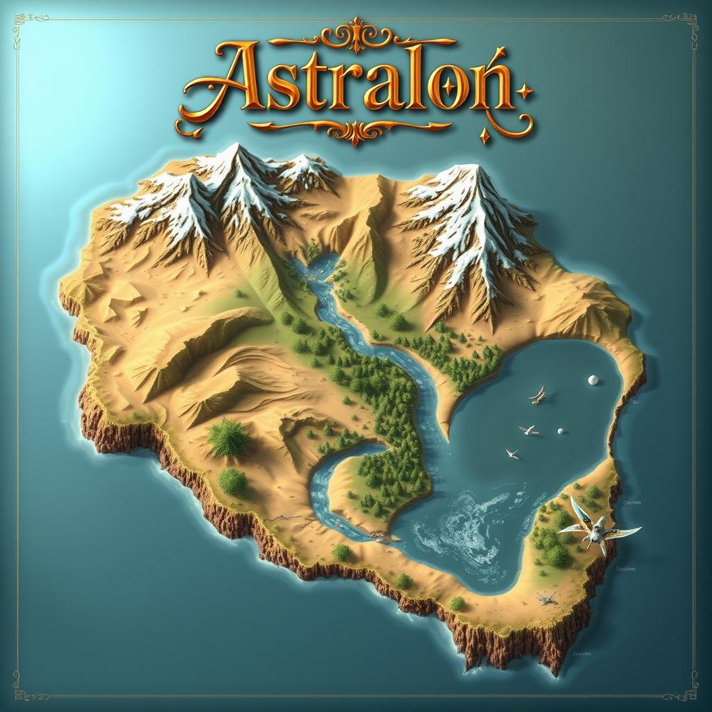 Discover Astralon: A Detailed Physical Map of an Imaginary Nation