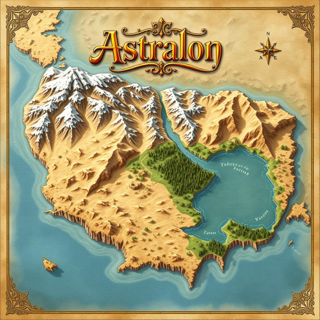 Discover Astralon: A Detailed Physical Map of an Imaginary Nation