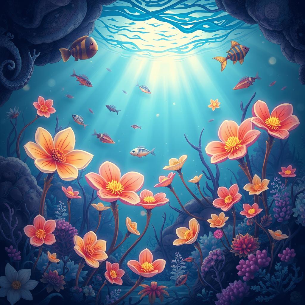 Dive into Whimsy: Underwater Skeleton Flowers